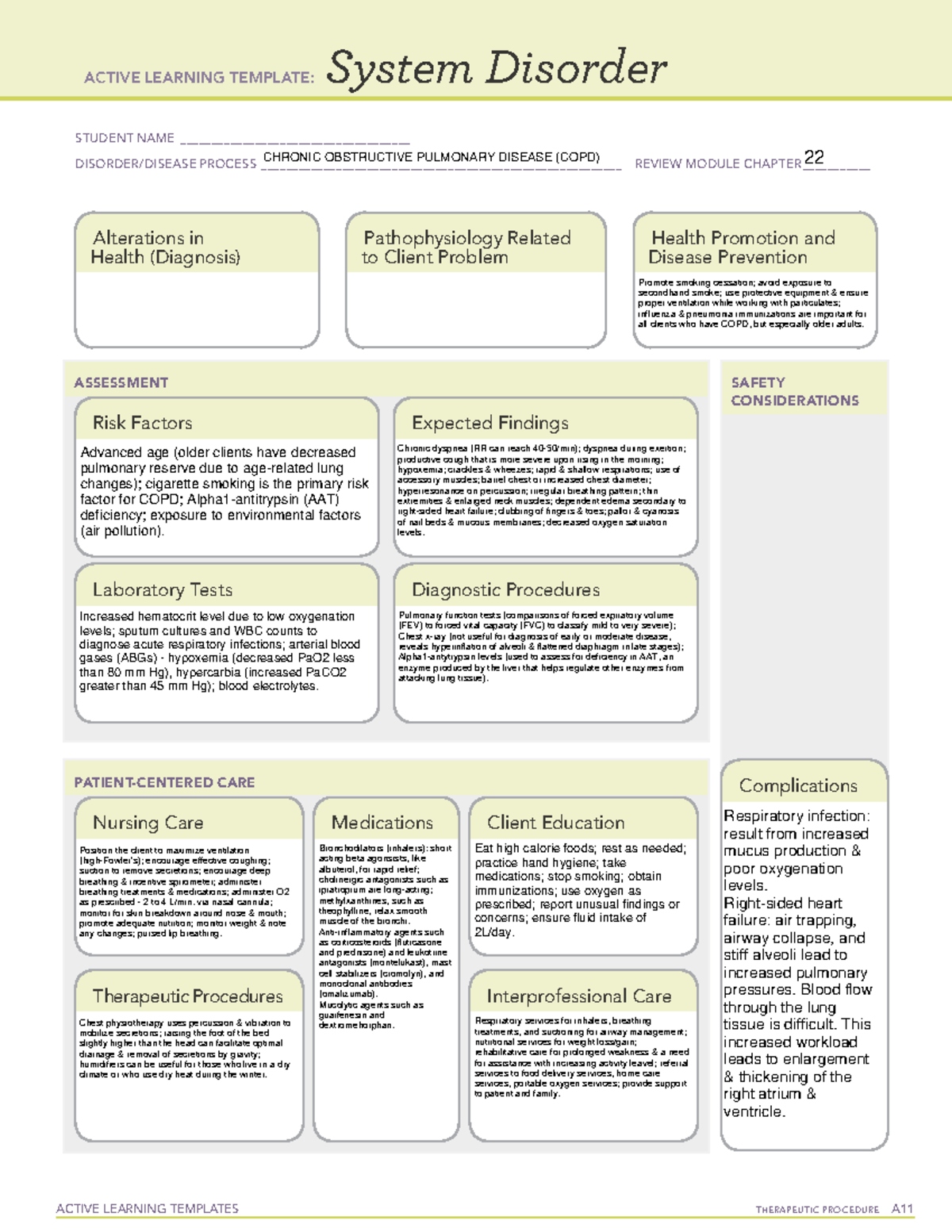 COPD - ATI System Disorder - ACTIVE LEARNING TEMPLATES THERAPEUTIC ...