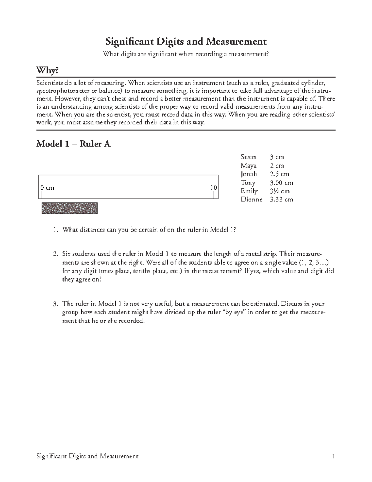 05 Significant Digits and Measurement - Final Exam Review - Studocu