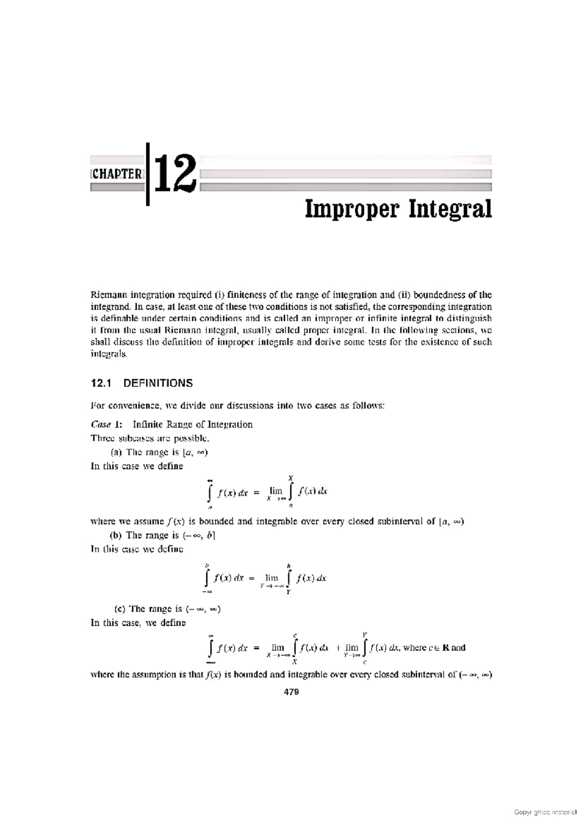 Unit-8 improper integrals - Mathematics Education - Studocu