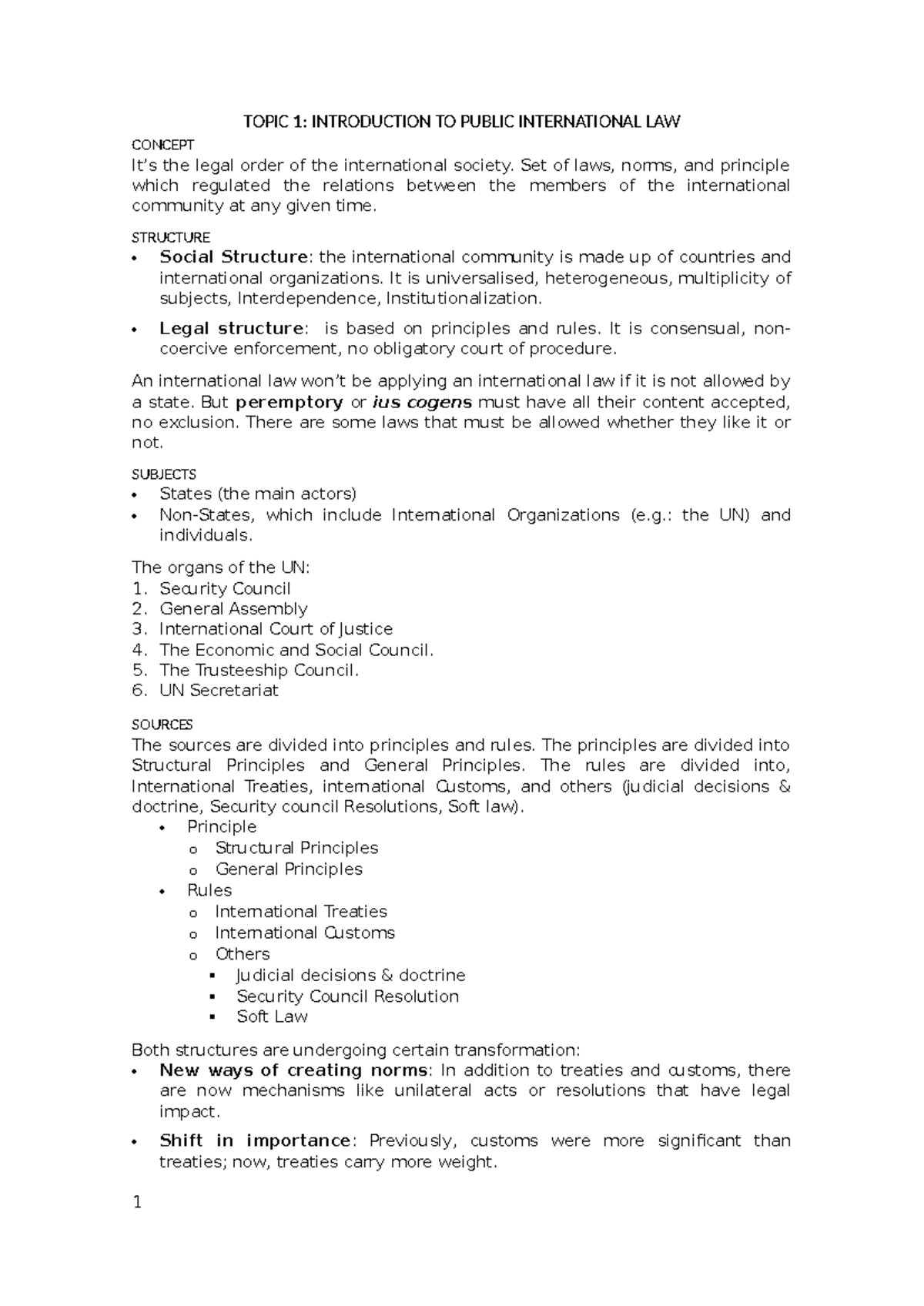 Final DIP - TOPIC 1: INTRODUCTION TO PUBLIC INTERNATIONAL LAW CONCEPT ...
