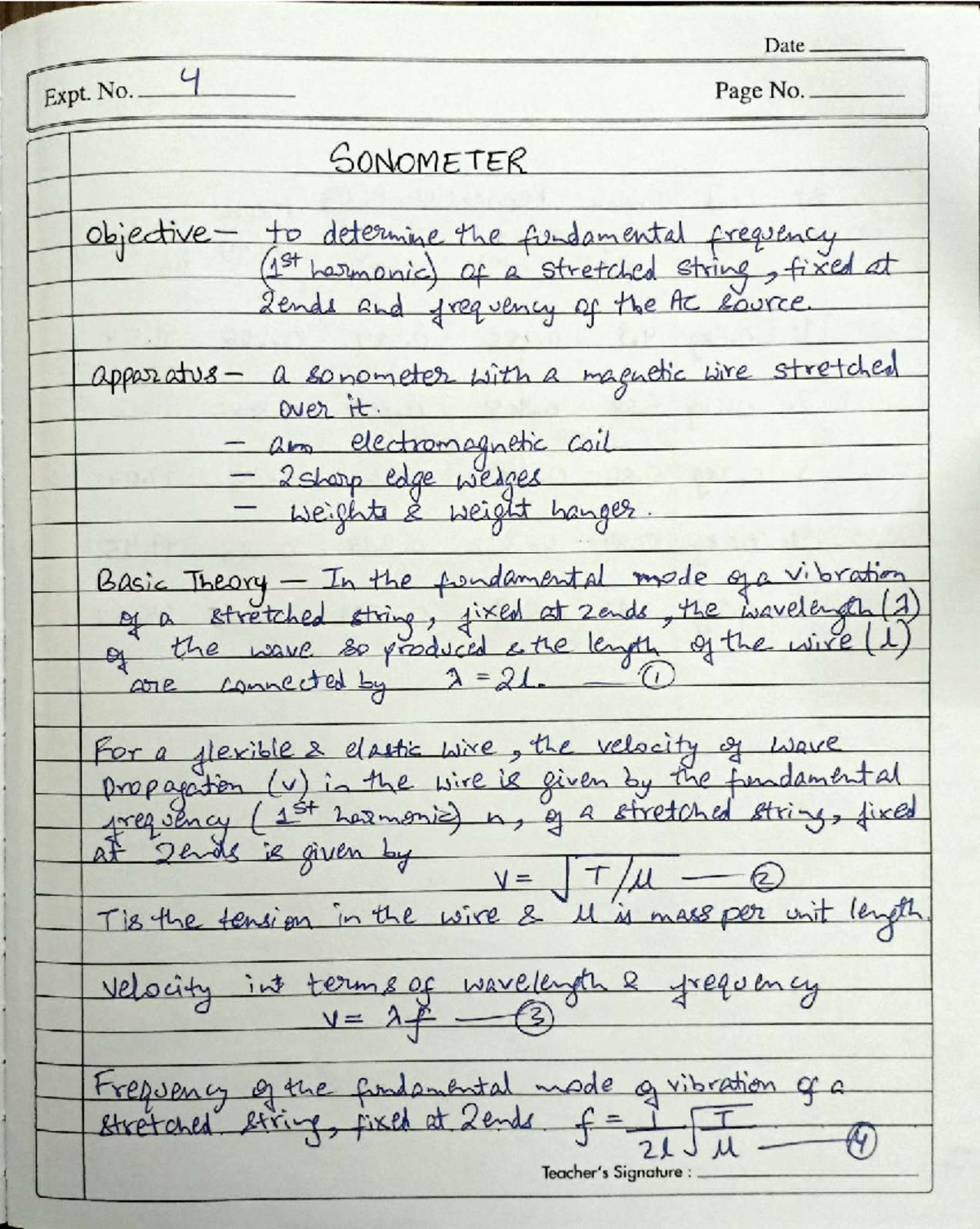Engineering Physics Lab Submission 1: Stretched Wire Experiment ...