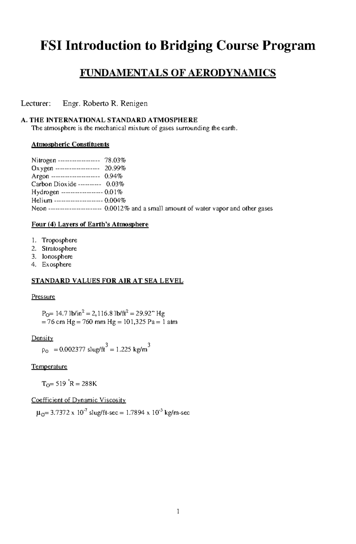 FSI Introduction to Bridging Course - Roberto R. Renigen A. THE INTERNATIONAL STANDARD ...