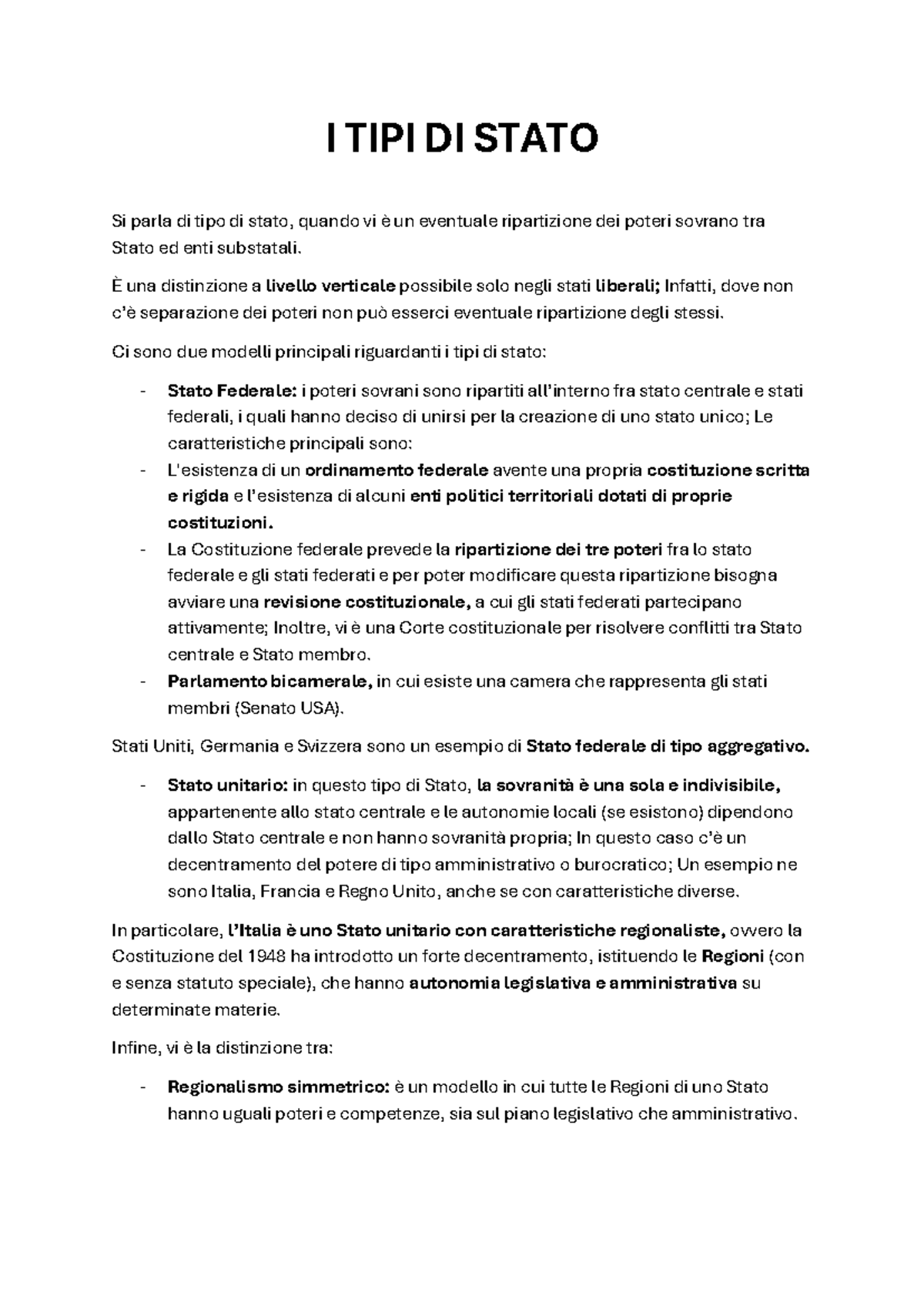 3 I TIPI DI Stato - Diritto pubblico - I TIPI DI STATO Si parla di tipo ...