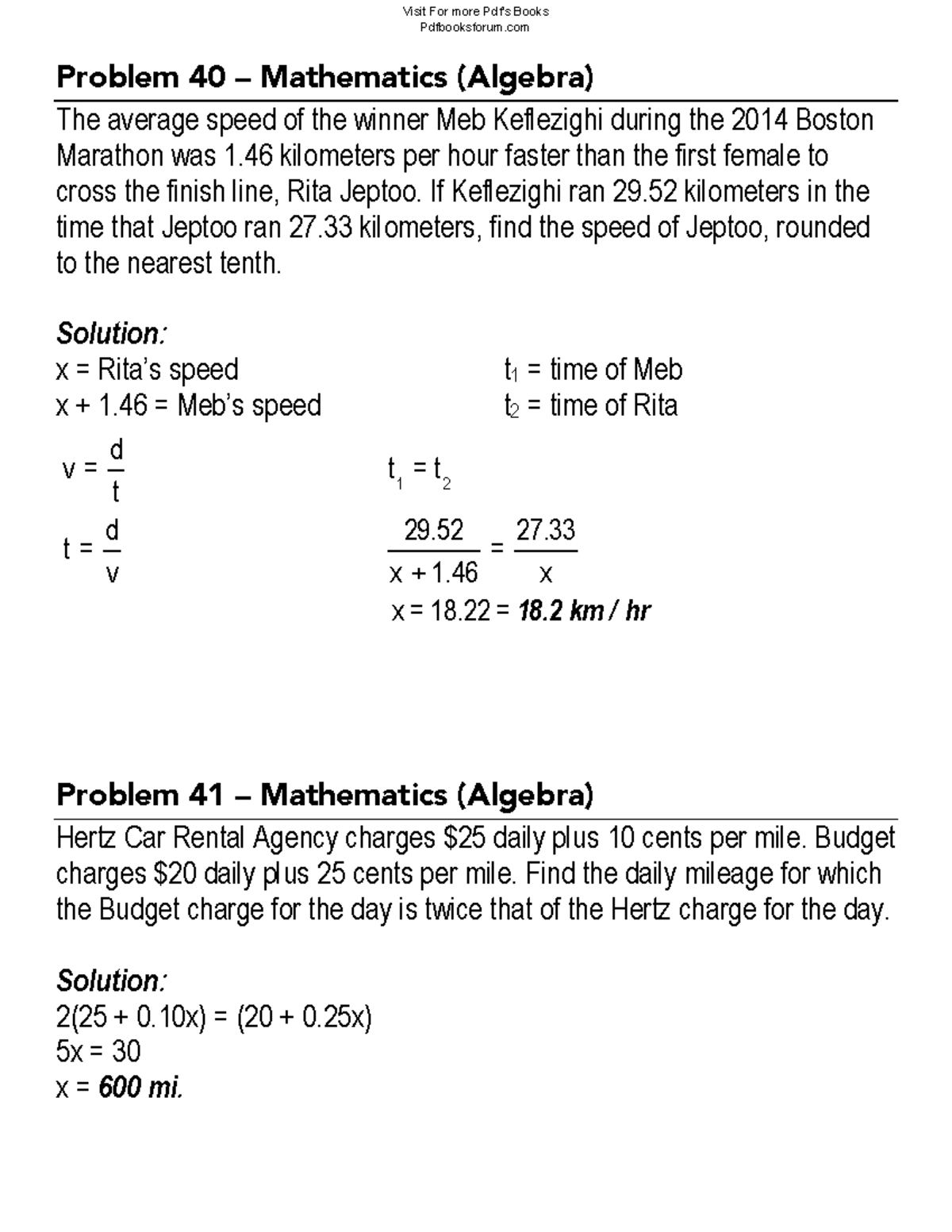 Algebra Problems 2 - Problem 40 – Mathematics (Algebra) The average ...