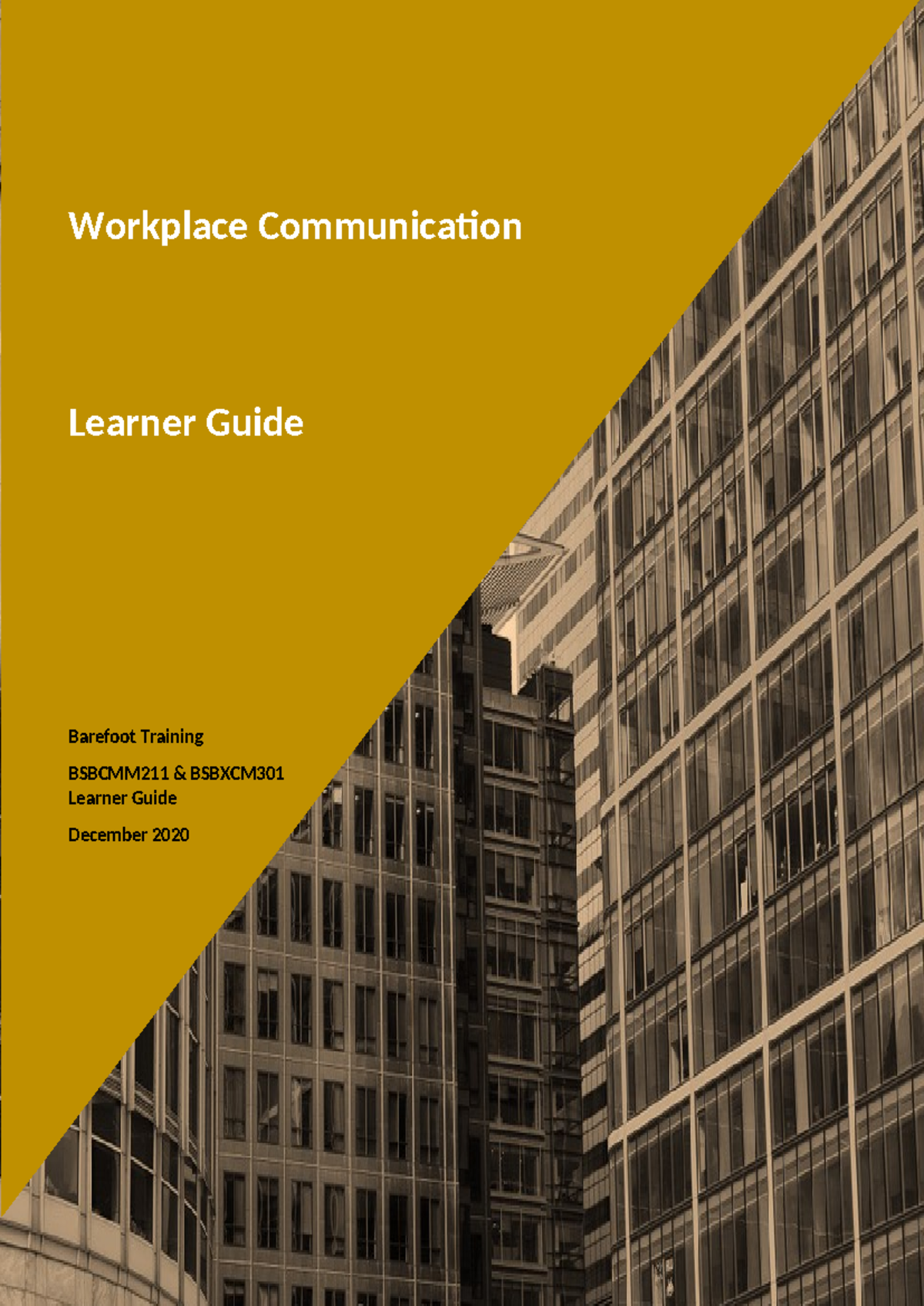1 Workplace Communication Learner Guide - Work Plans Workplace ...