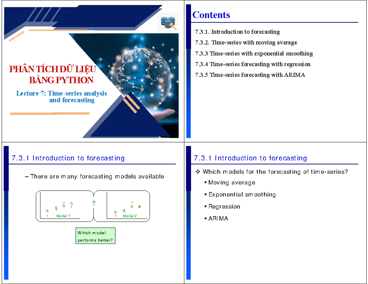 Lecture 7: Time-Series Analysis and Forecasting Techniques - Studocu