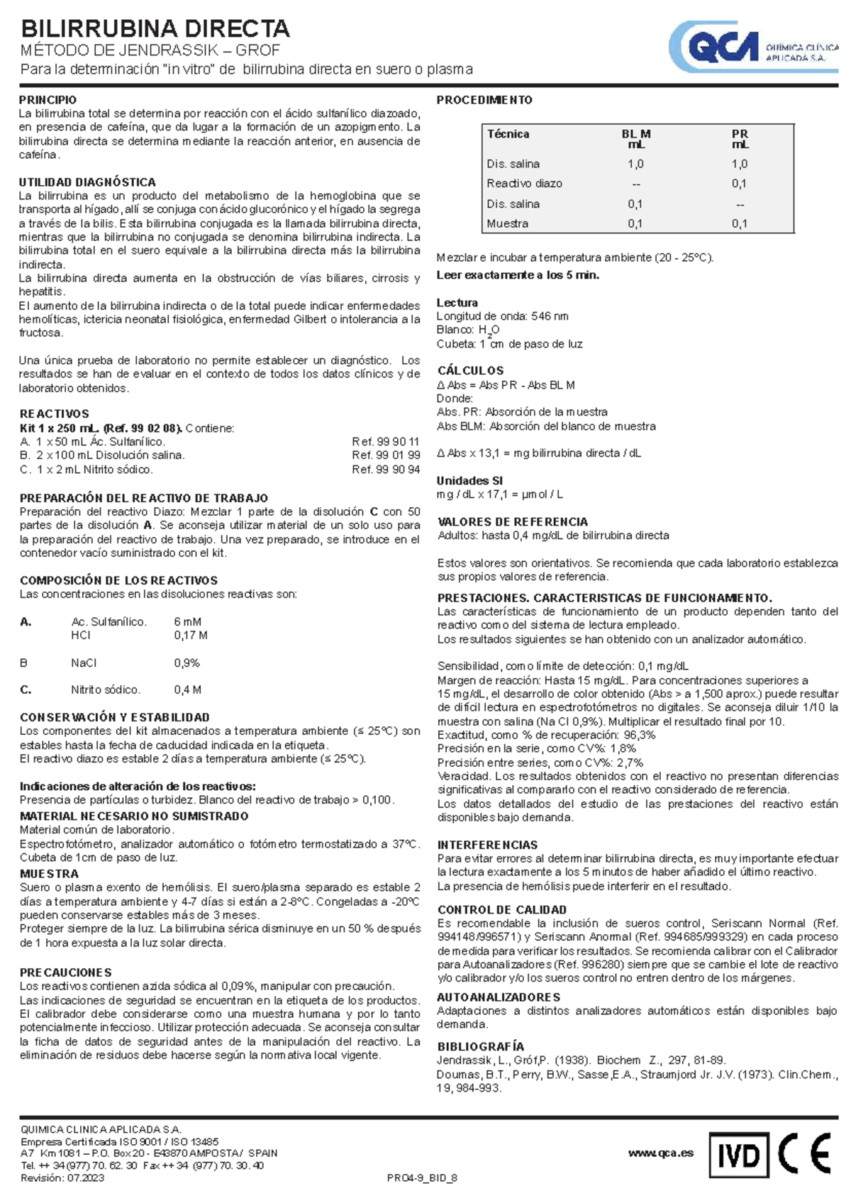 PRO4-9 BID 8 - es bastante - QUIMICA CLINICA APLICADA S. Empresa ...