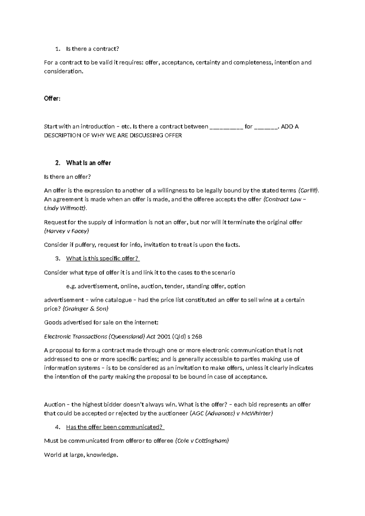 Contract Law: Final Exam Preparation Guide and Key Concepts - Studocu