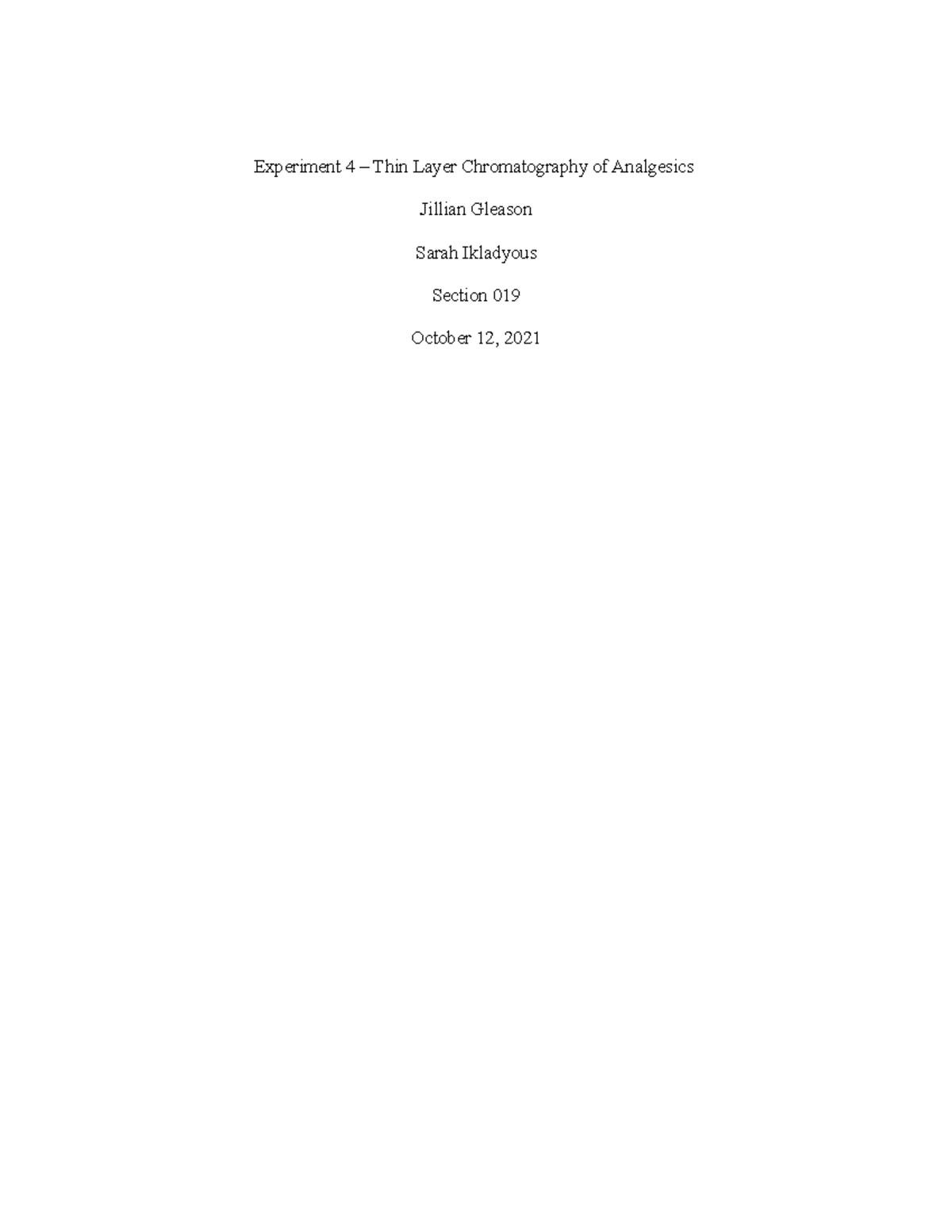 Experiment 4 pre - Pre lab assignment for lab 4. Graded and given an A - Experiment 4 – Thin ...