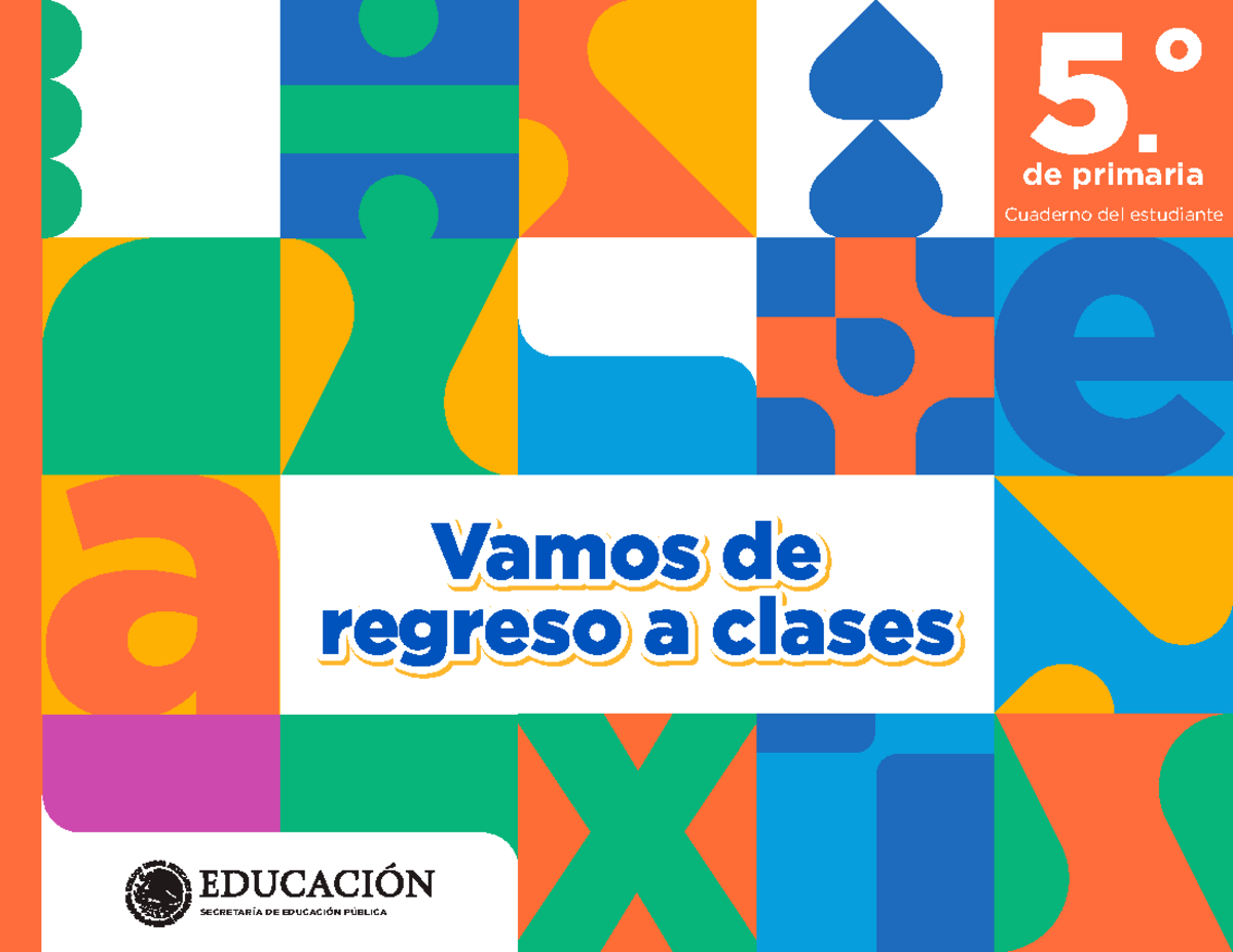 vamos de regreso a clases 5o - 5. o de primaria Cuaderno del estudiante ...