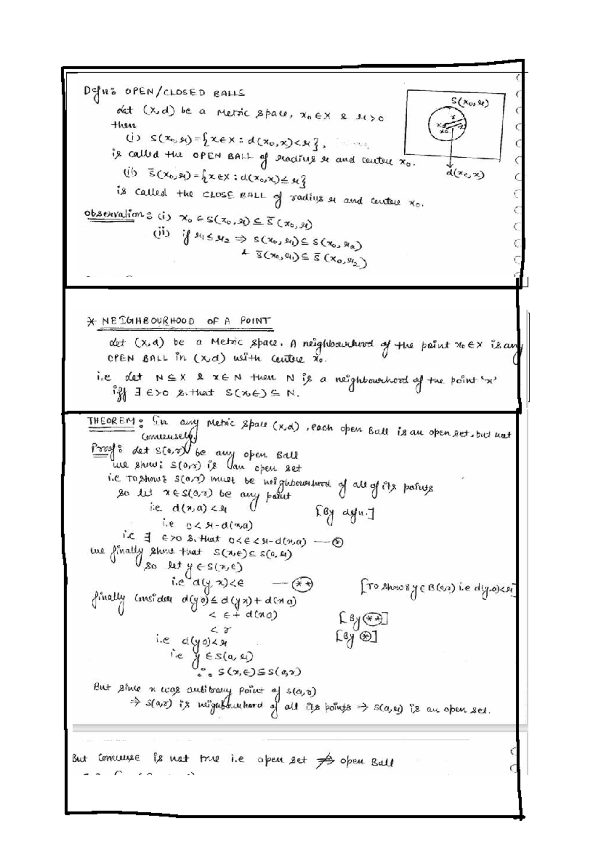 Metric Space Final Exam Notes (MATH 101) - Studocu