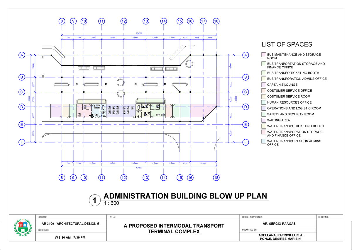 AR 3100 Architectural Design 5: Intermodal Transport Terminal Plans ...