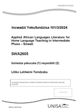 Education - Unisa - Bed (intermediate phase) - Studocu