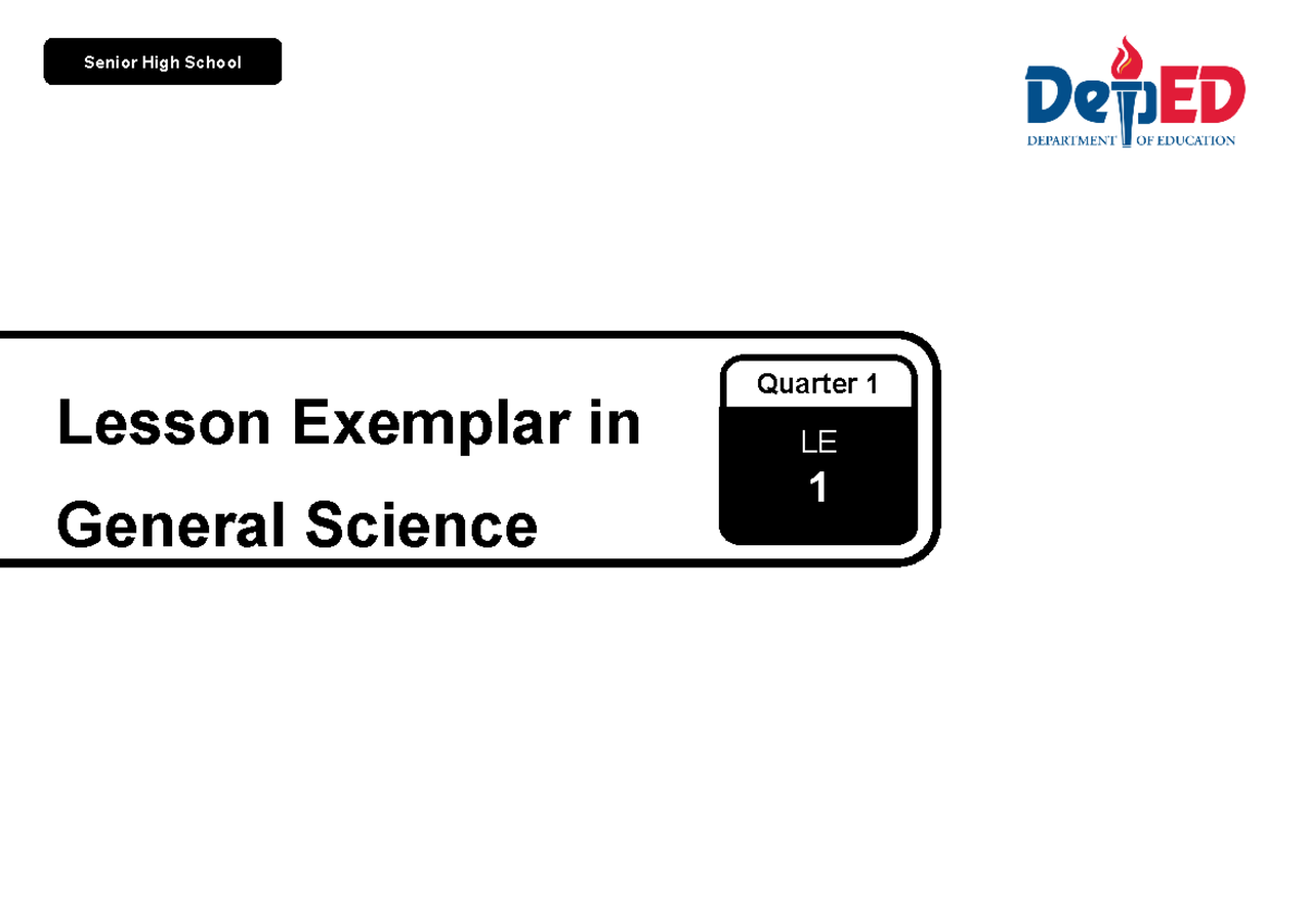 SHS GS Q1 LE1 - Lesson Exemplar: Exploring Physics in Daily Life - Studocu