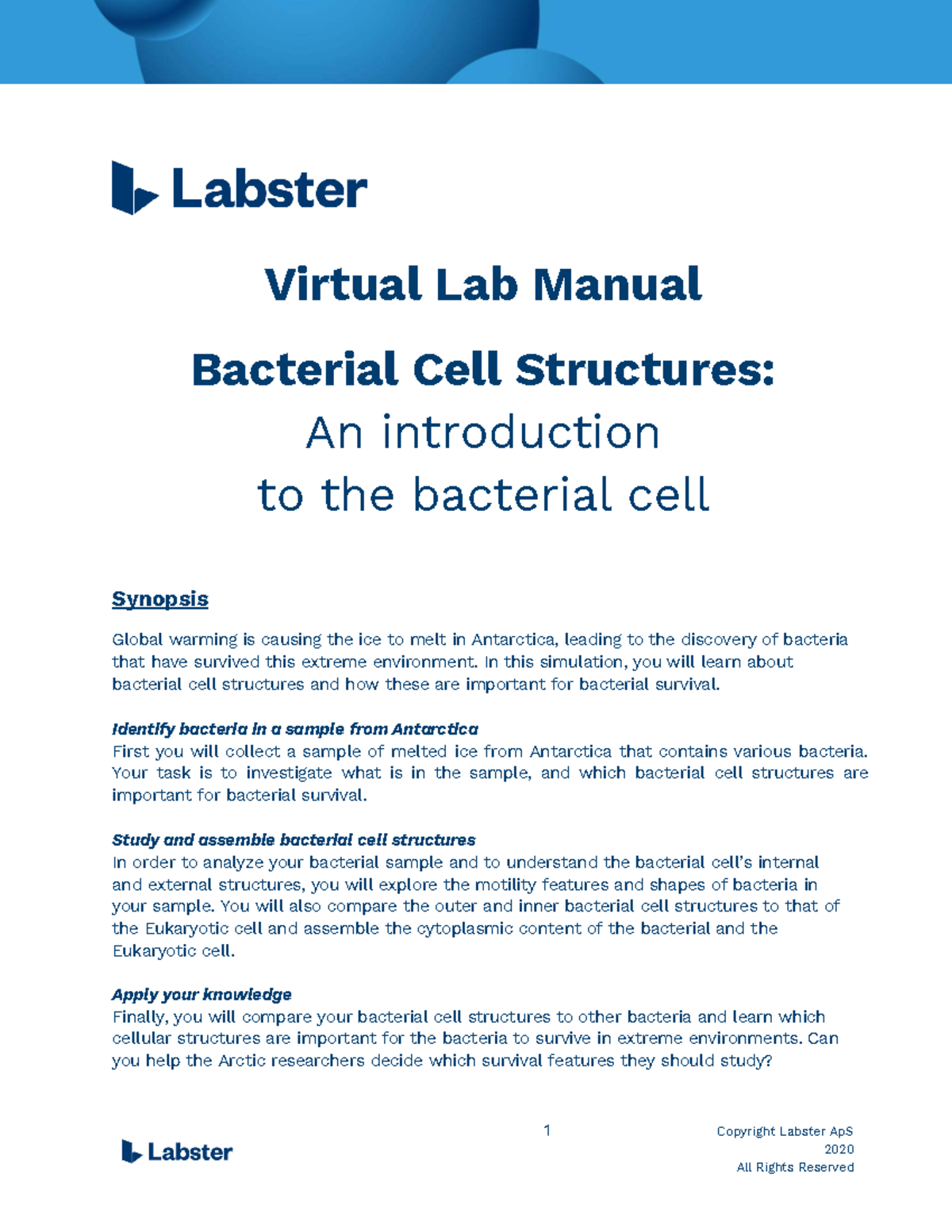 Bacterial Cell Structures Lab Manual: Exploring Survival in Extreme ...