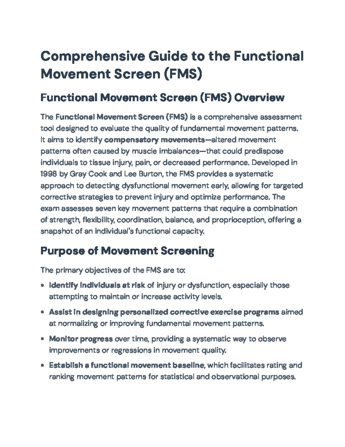 Comprehensive Guide to FMS Assessments: Understanding Movement Quality ...