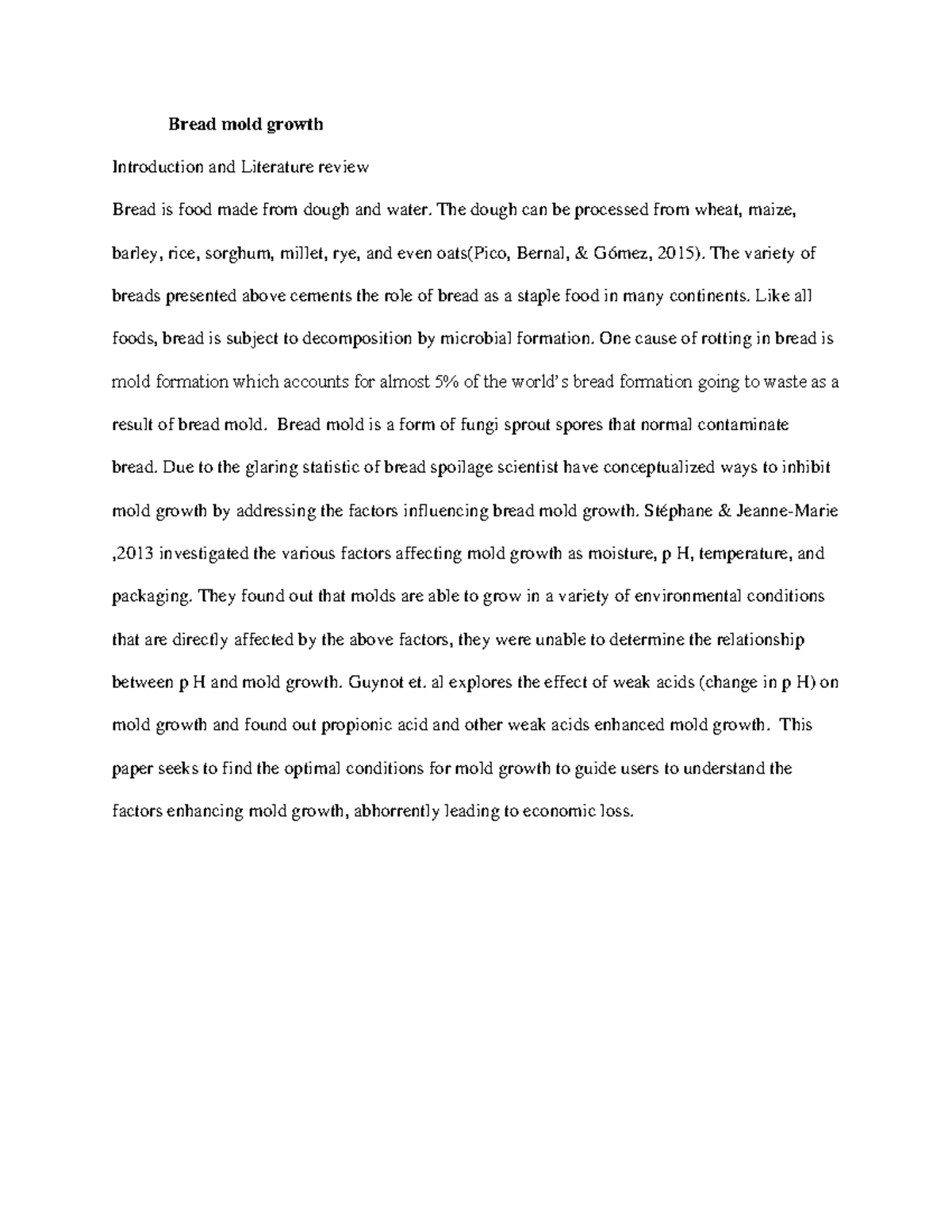 Bread mold growth - Bread mold growth Introduction and Literature ...