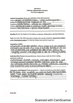 NUR 163 Week 4 Pre-Class Assignment Part 1 2 - 163 Week 4. Pre-Class ...