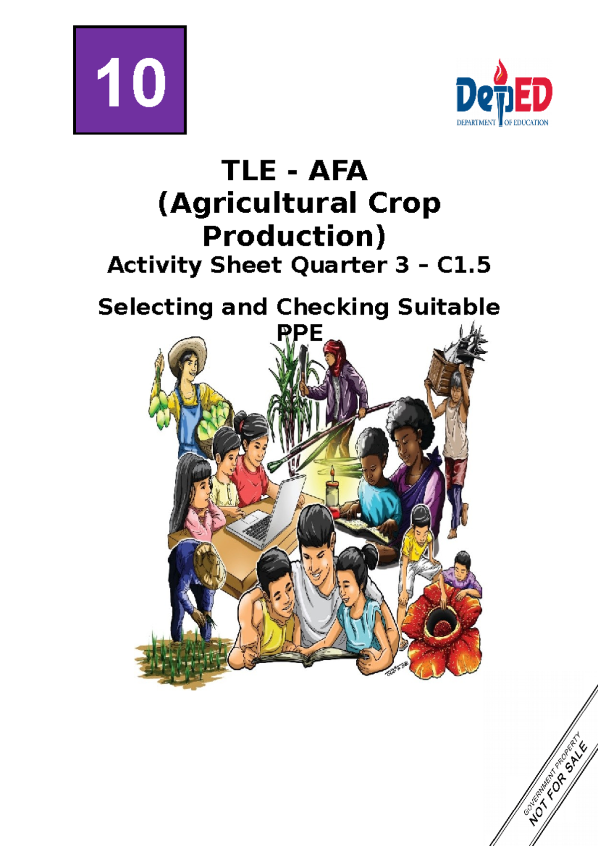 TLE 10 AFA Agricultural Crop Production Q3 LAS 4 - PPE Selection Activity - Studocu