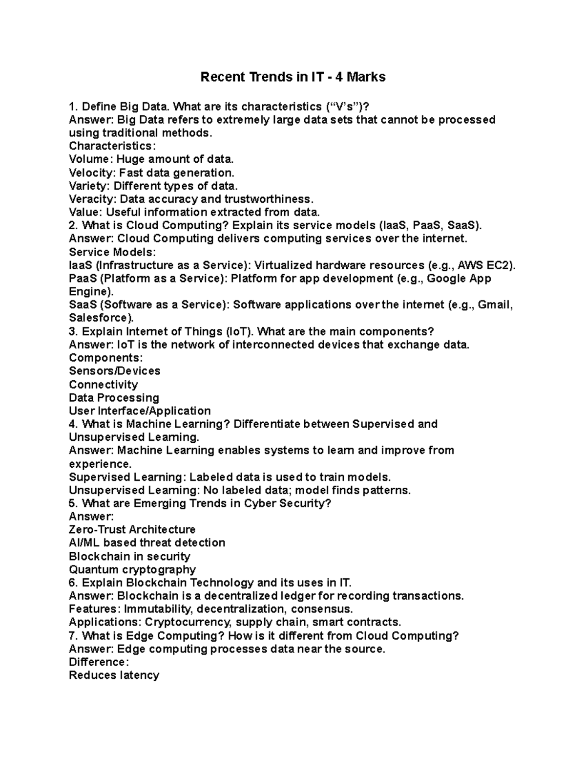 IT Trends and Software Testing Overview (Course Code: IT 4 Marks) - Studocu