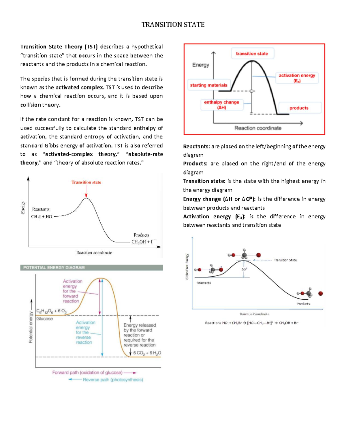Transition State Theory (TST) Notes - 5 - Studocu
