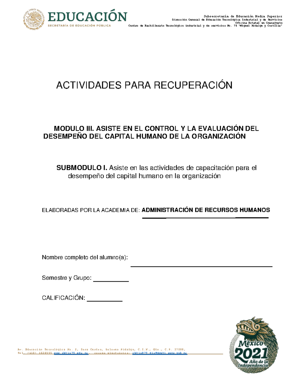 Modulo III Submodulo I Actividades de Capacitación y Evaluación - Studocu