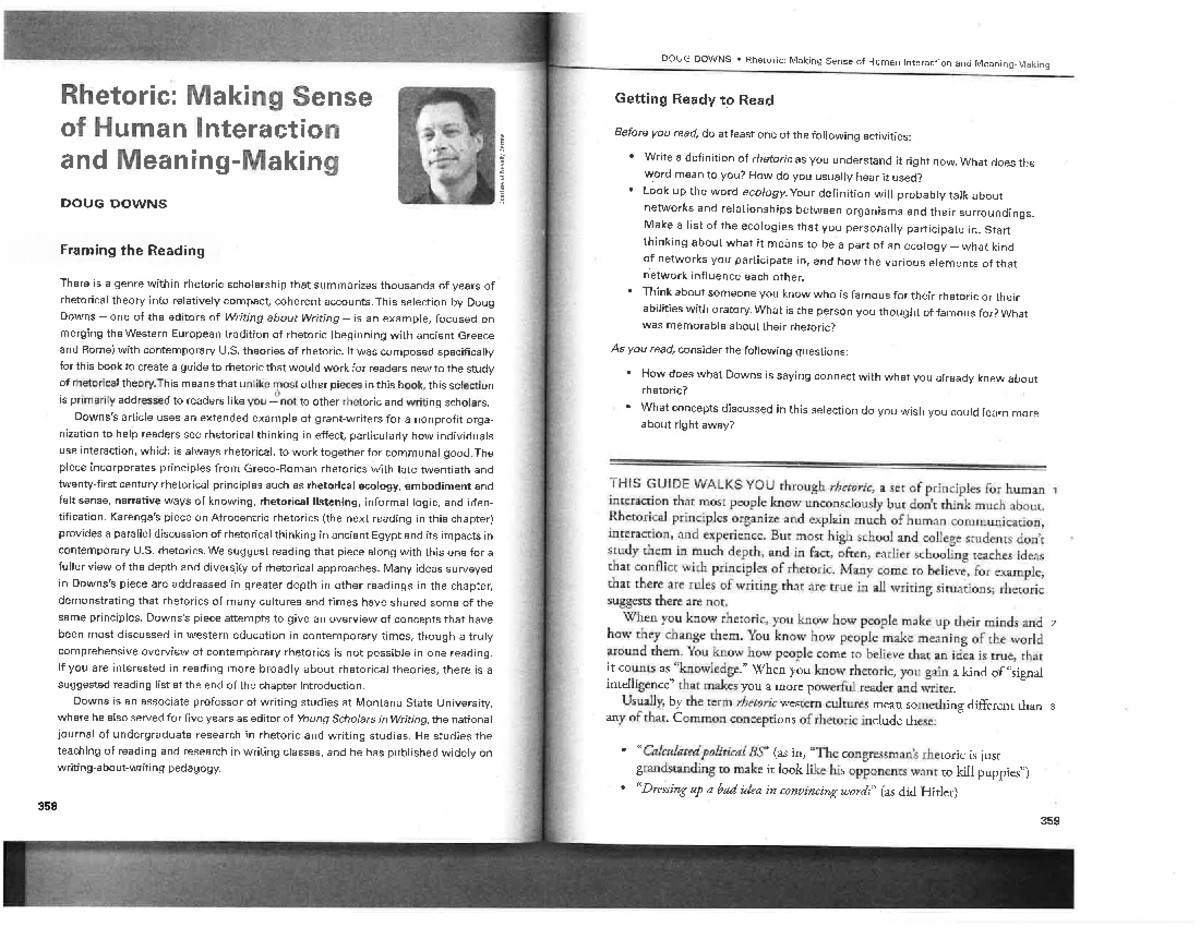 Rhetoric: Understanding Human Interaction and Meaning-Making (ENG 202) - Studocu