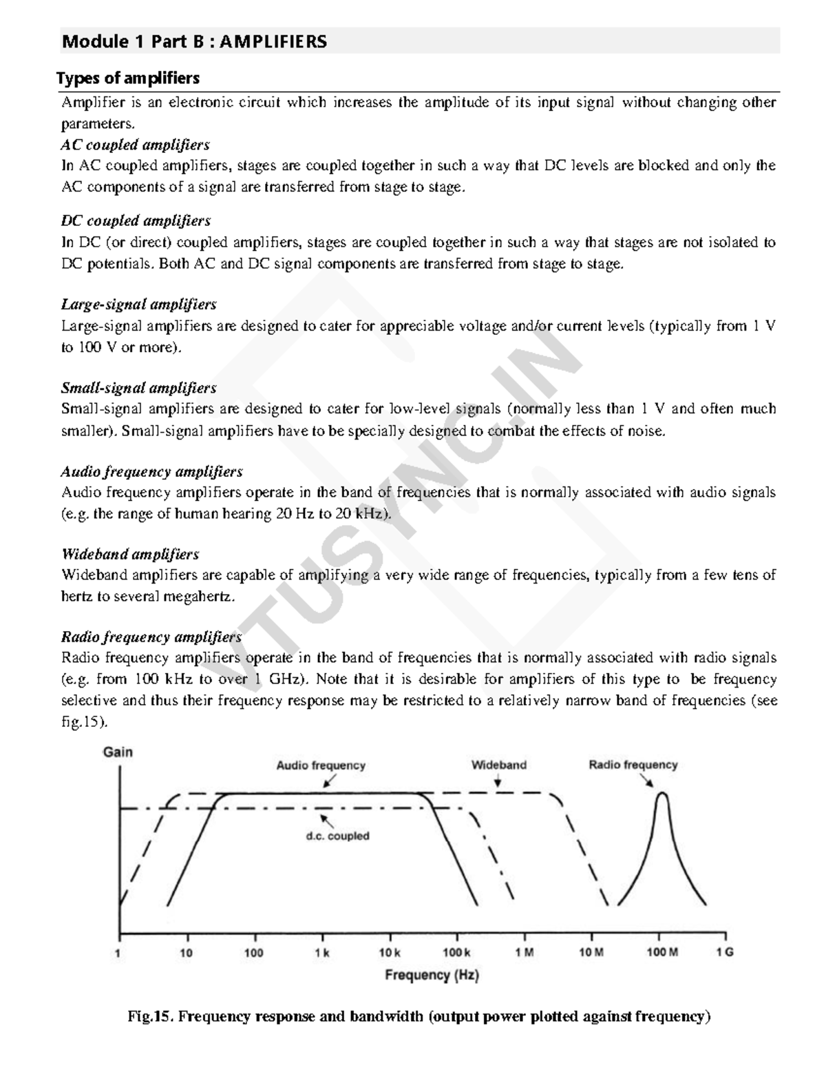 M1 - Amplifiers: Types, Parameters, and Coupling Methods - Studocu