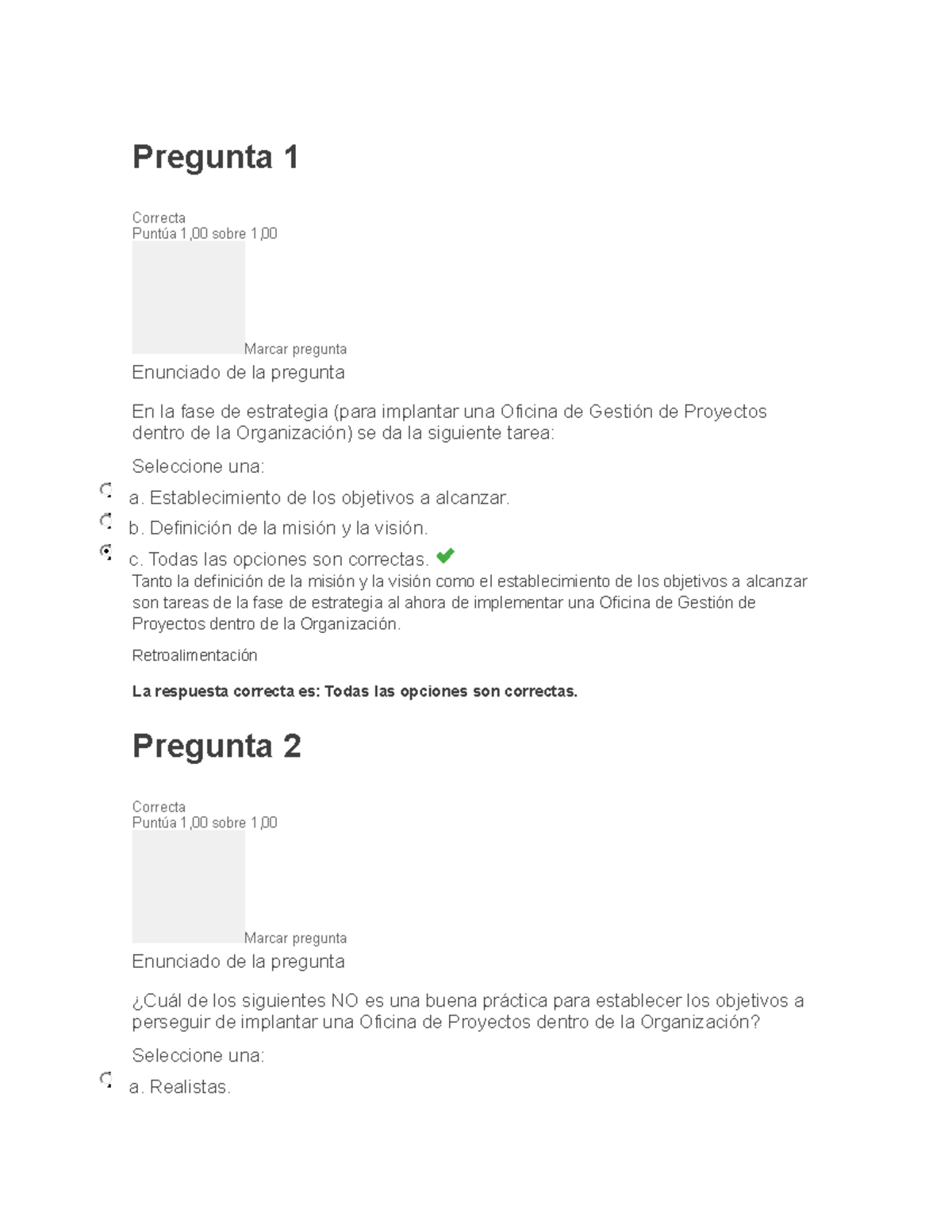 Exámenes de Gestión de Proyectos - Preguntas y Respuestas Analizadas - Studocu