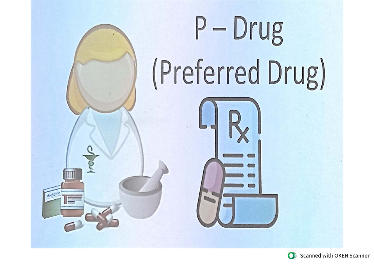 P Drug (Preferred Drug) Rx: Selection Guide for Acute Conditions - Studocu