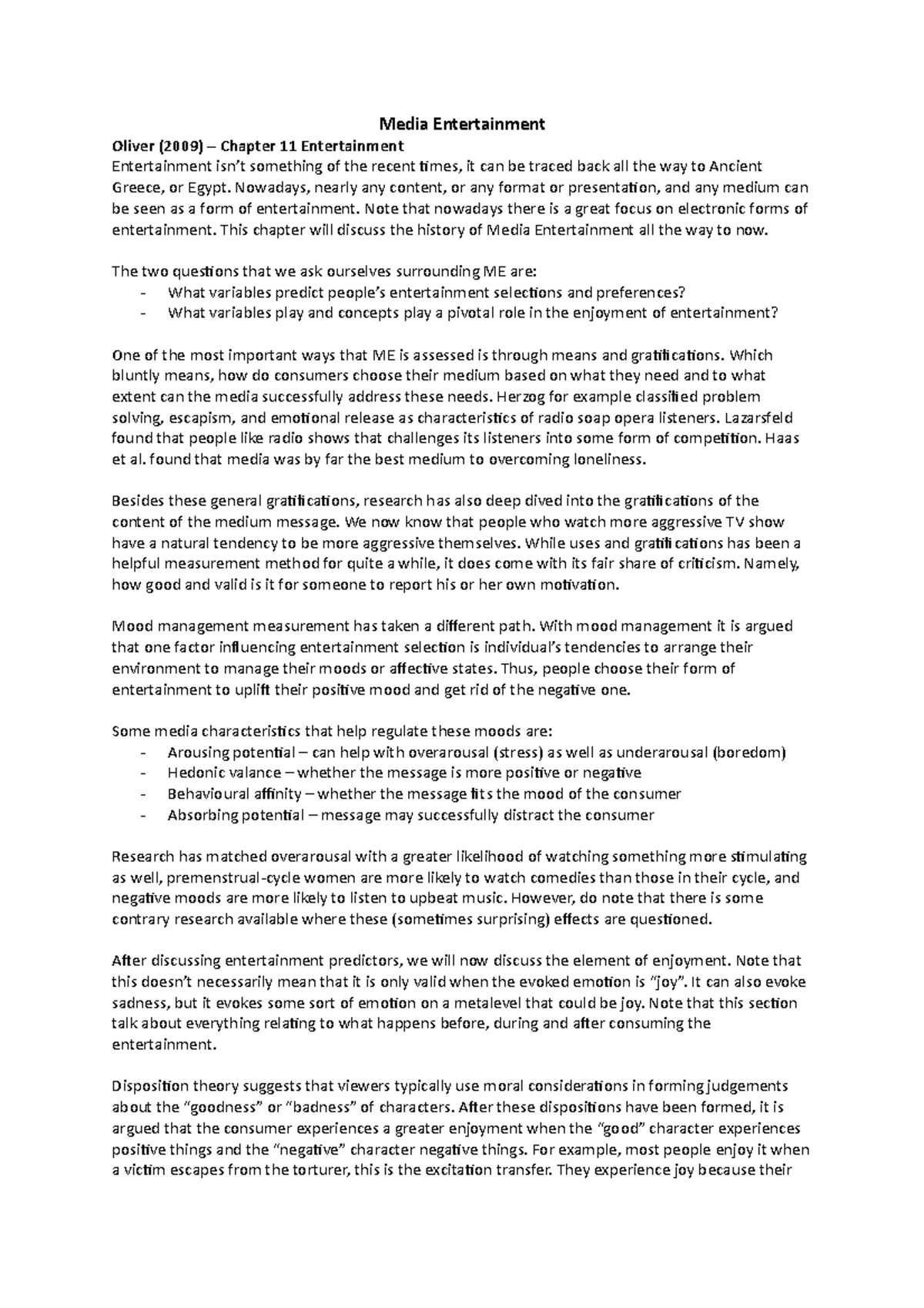 Media Entertainment Overview: History, Enjoyment, and Selection Factors ...