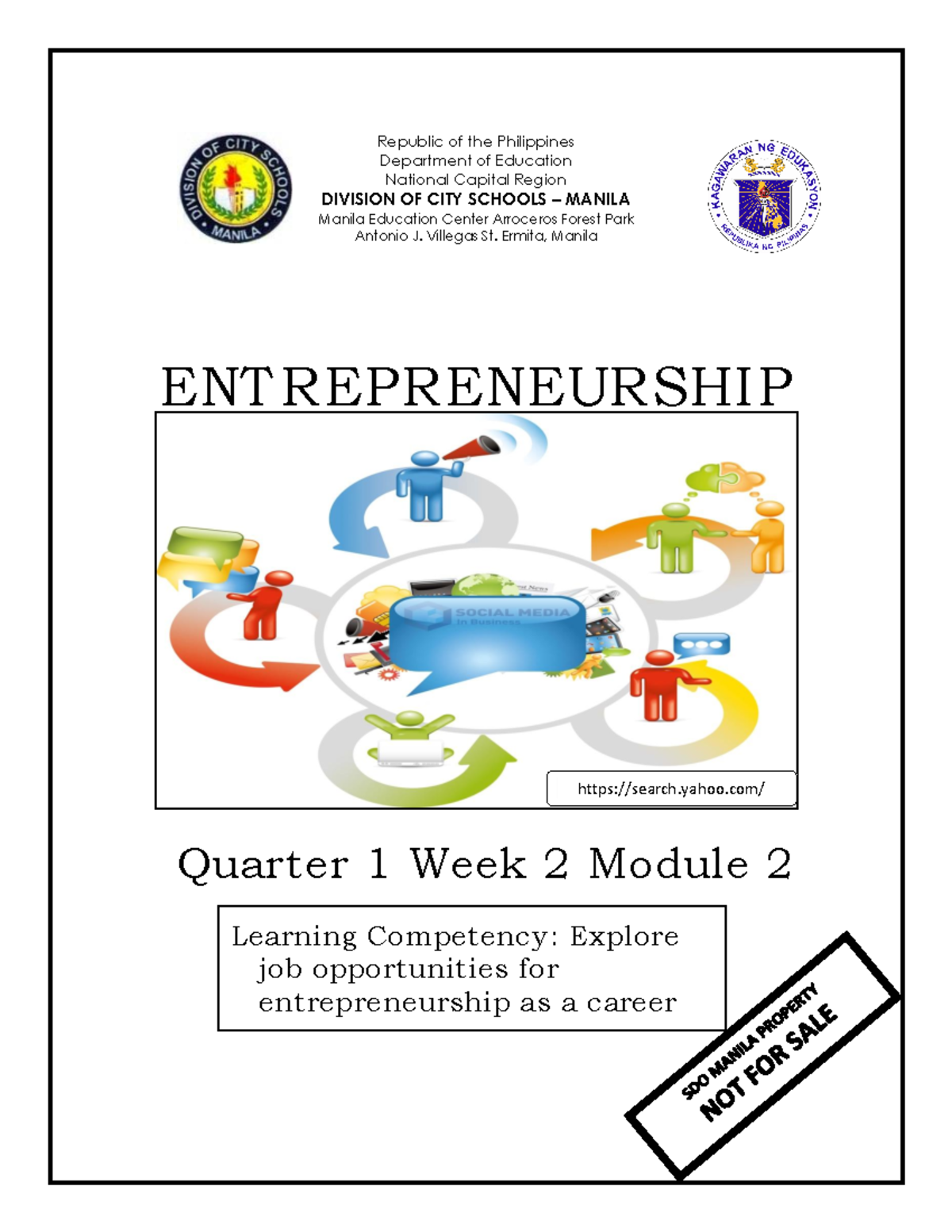 ENTREPRENEURSHIP MODULE 2 GRADE 12 ABM - Quarter 1 Week 2 Module 2 ...