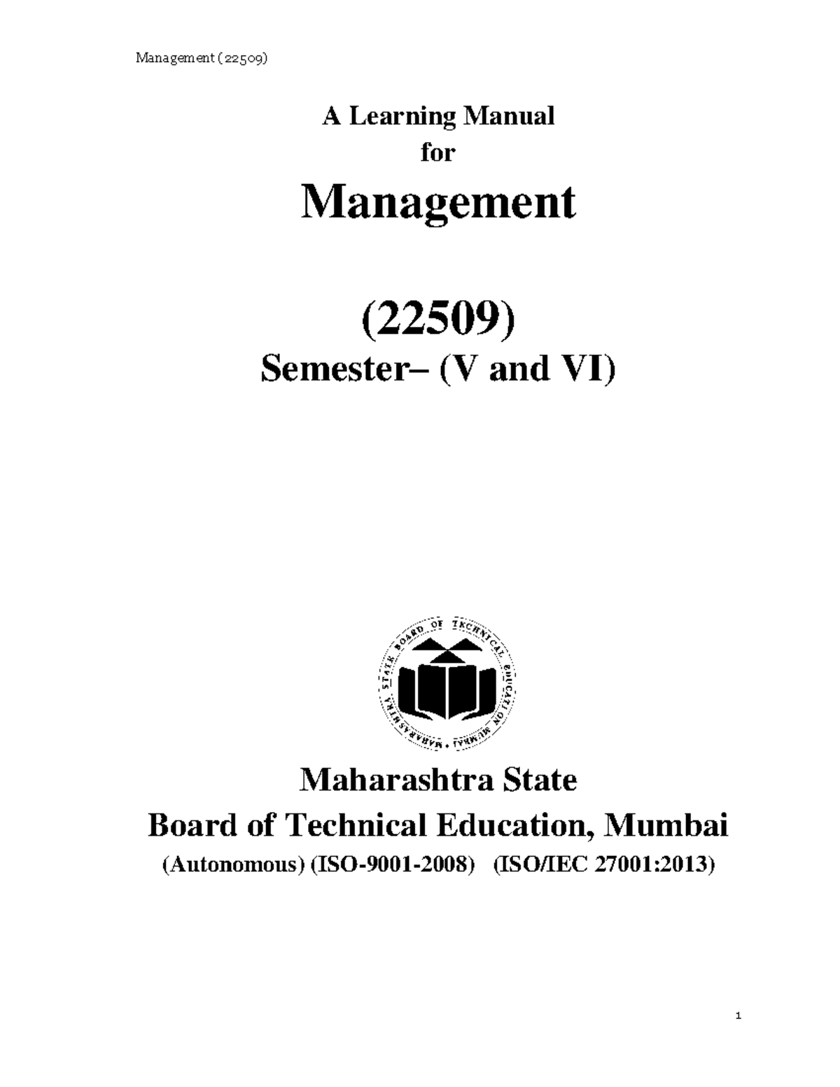 Management (22509) CO1 LO5 Study Material: A Comprehensive Guide - Studocu