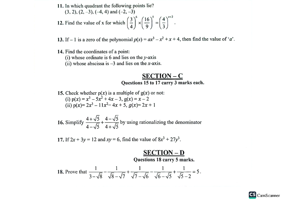 Revision Notes for Ninth Grade Math (2025) - Comprehensive Guide - Studocu