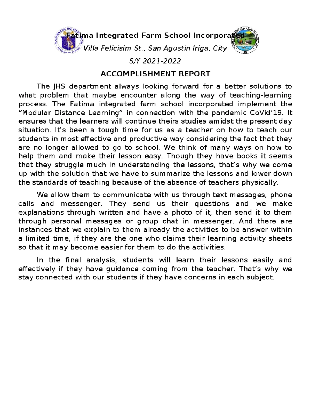 TIII NCOI Annotations Form for Teacher Applicants: Portfolio Guidelines ...