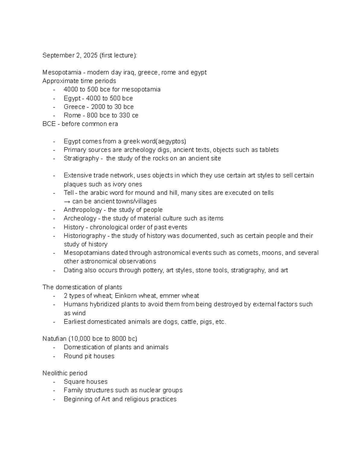 CLAA04: Lecture Notes on Ancient Civilizations - Mesopotamia & Egypt ...