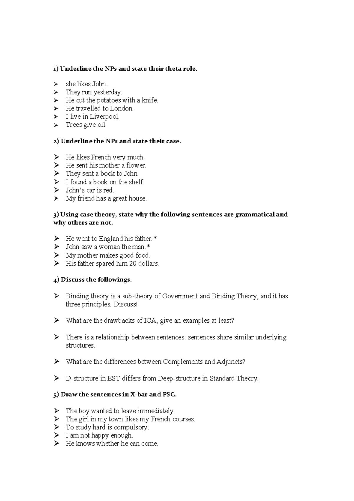 Syntax Analysis and Theta Roles in NPs - Syntax 101 - Studocu