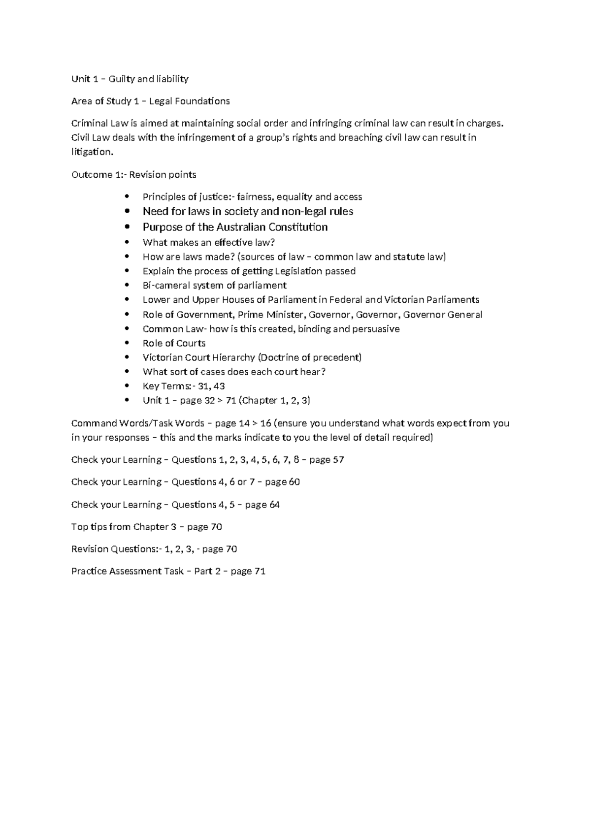 Unit 1 LS Revision Notes: Legal Foundations in Criminal Law - Studocu