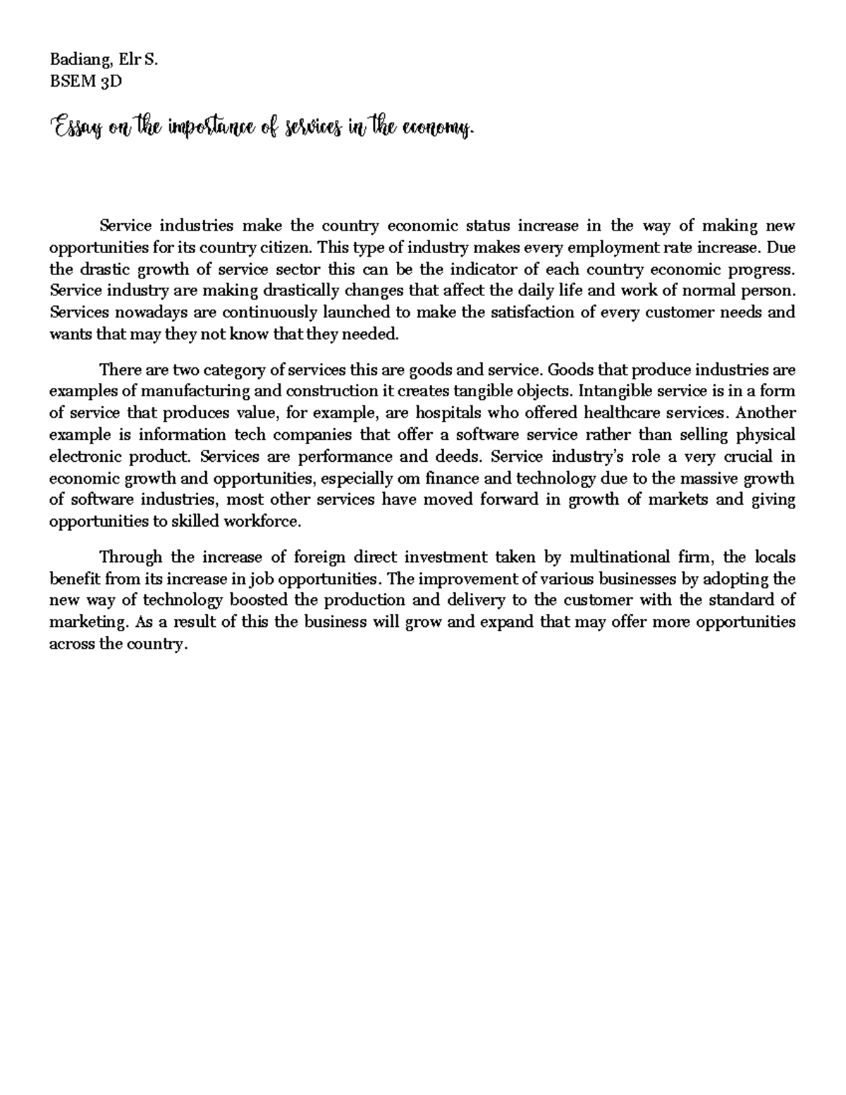 managing service enterprise - BS Entrepreneurial Management - TUP - Studocu