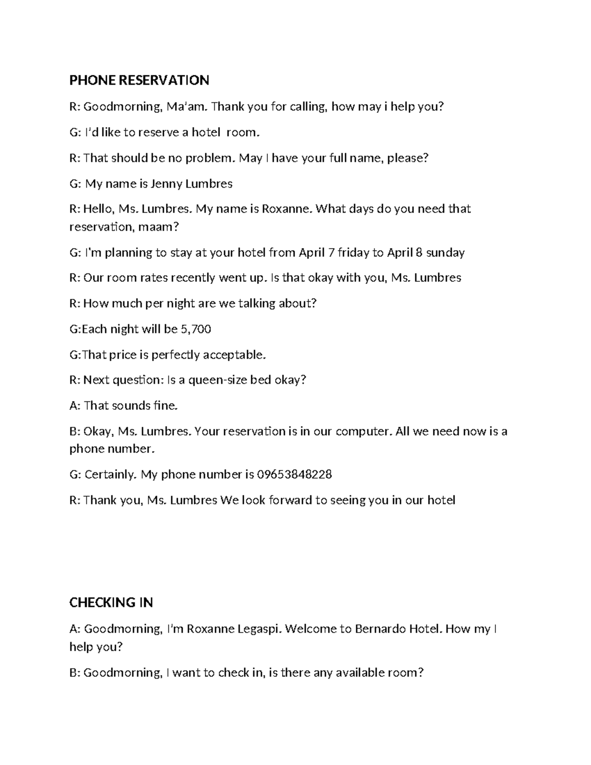 Front Office 2 - Hotel Reservation and Check-in Process Guide - Studocu