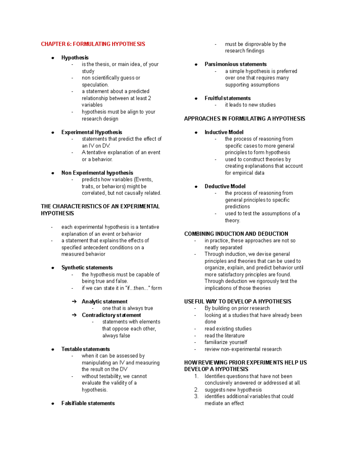 CHAPTER 6-8: FORMULATING HYPOTHESES & CONTROLLING VARIABLES (Expe 6-7-8 ...