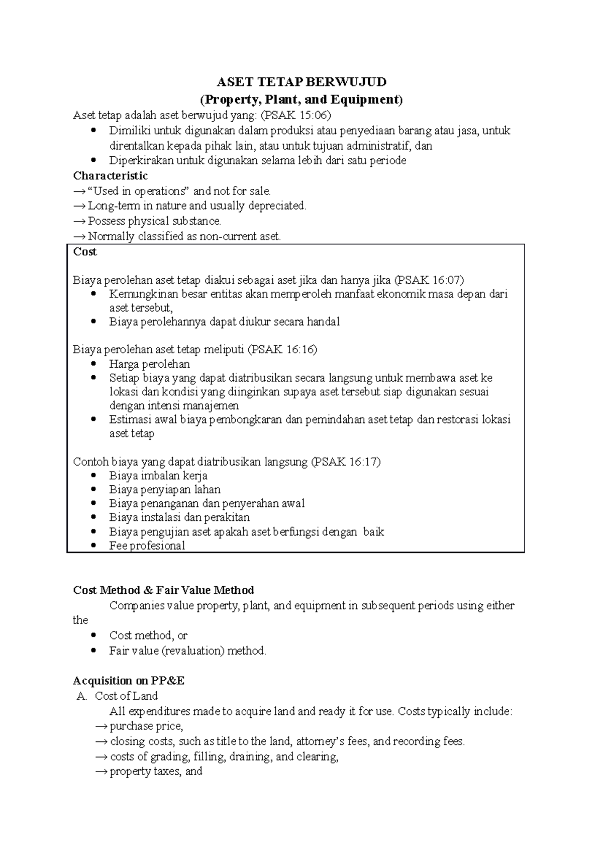 **PSAK 15: Property, Plant, and Equipment Overview and Cost Methods ...