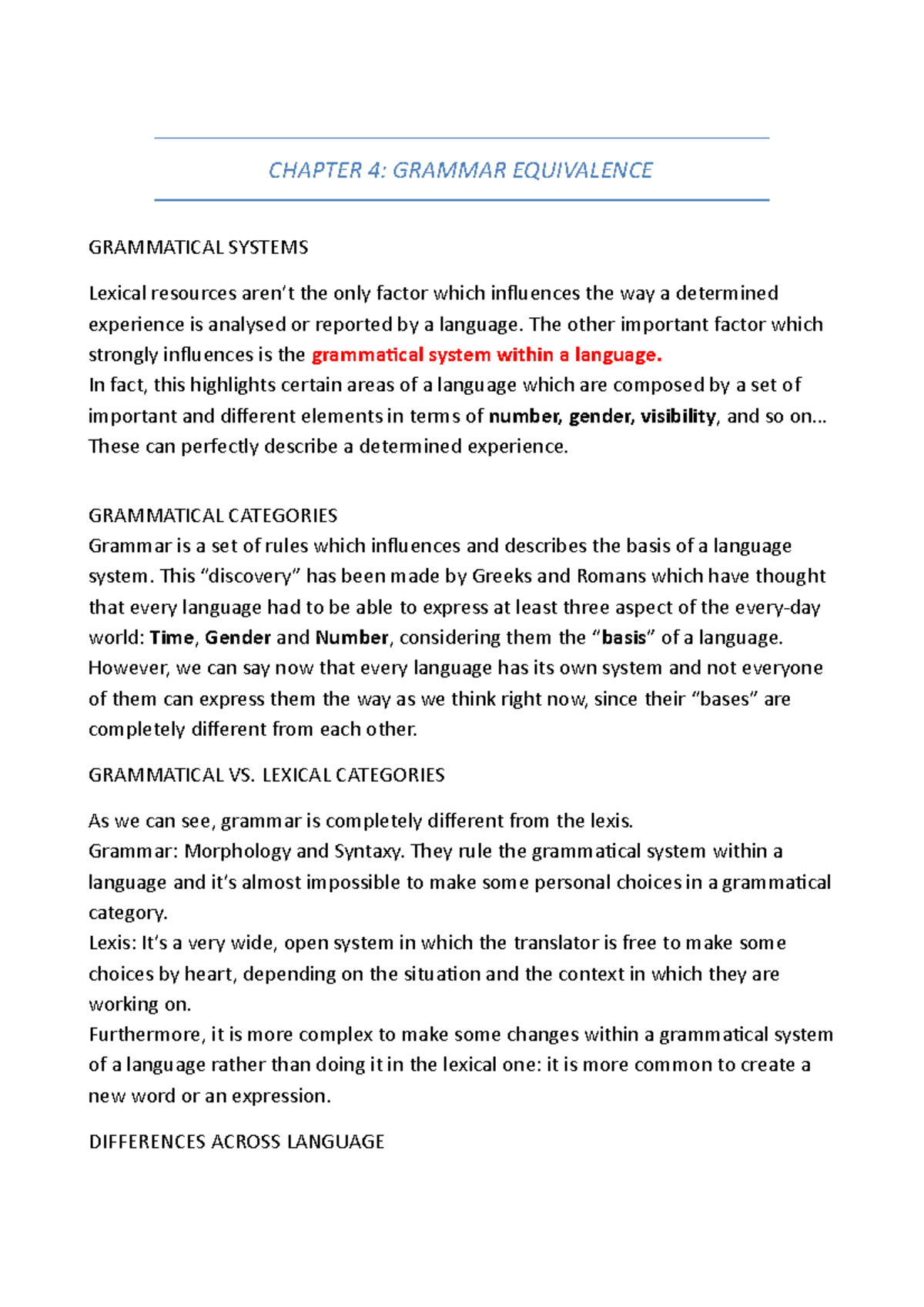 6 - Grammar equivalence - CHAPTER 4: GRAMMAR EQUIVALENCE GRAMMATICAL ...