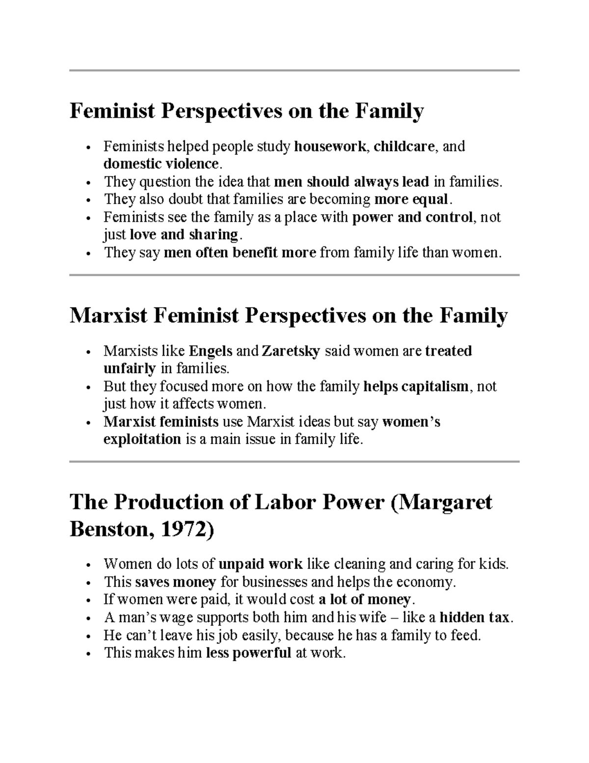 Feminist Perspectives on the Family: Analyzing Power Dynamics (Topic 4 ...