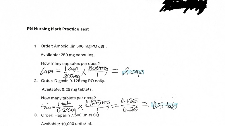 PN Nursing Math Practice Test 1: Dosage Calculations and IV Rates - Studocu
