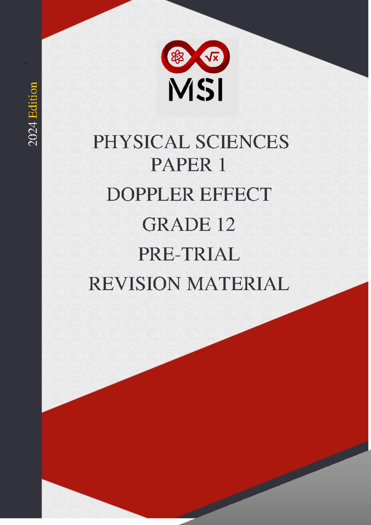 Grade 12 physical sciences paper 1 Doppler effect revision notes - Studocu