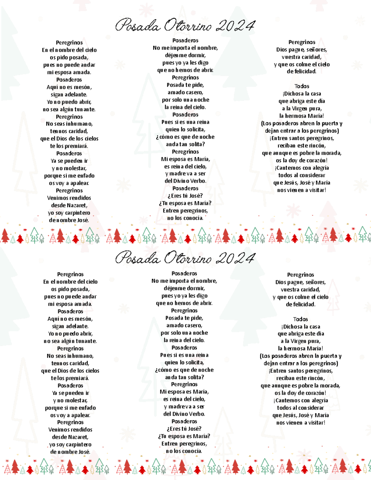 Pedir posada - Letra de villancico - Peregrinos En el nombre del cielo ...