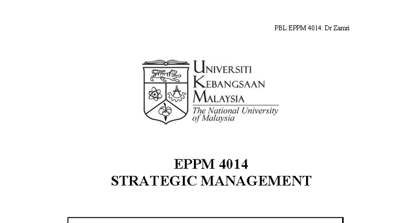 PBL EPPM 4014: Strategic Management Exercise on Sweet Donuts - Studocu
