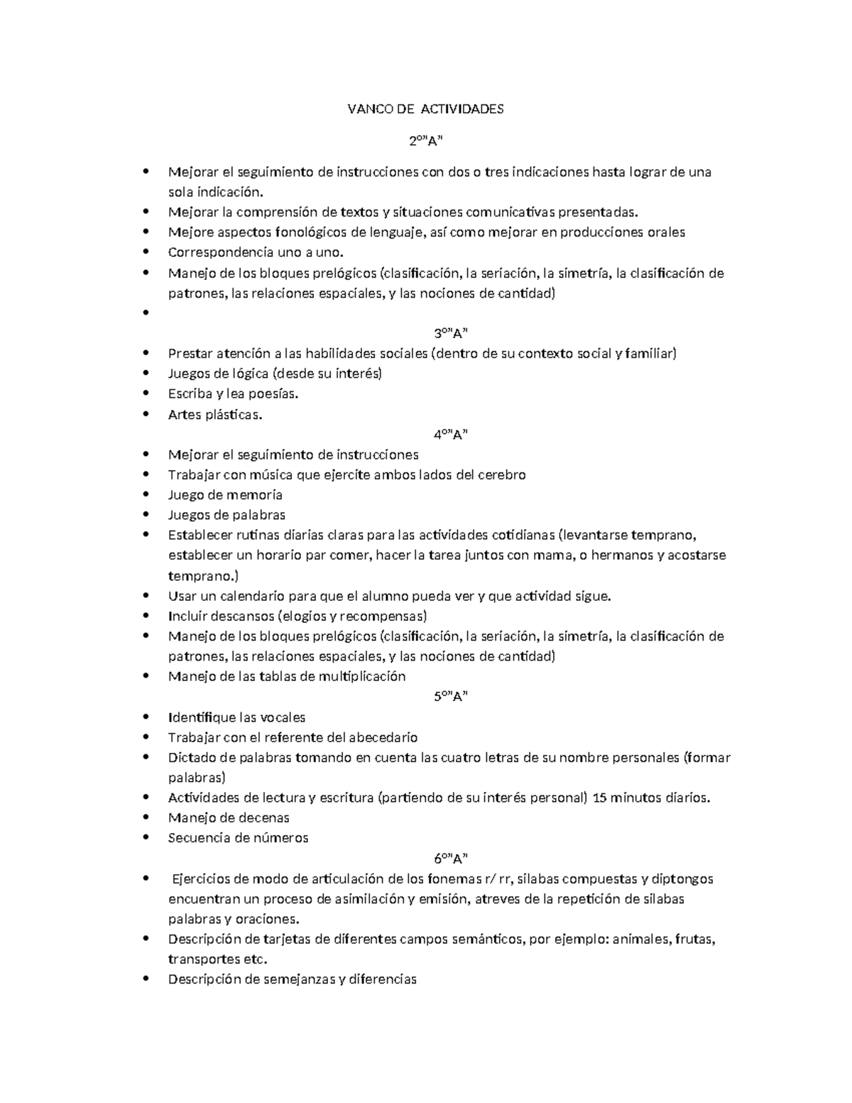 Banco de Actividades: Mejora de Instrucciones y Habilidades Sociales ...