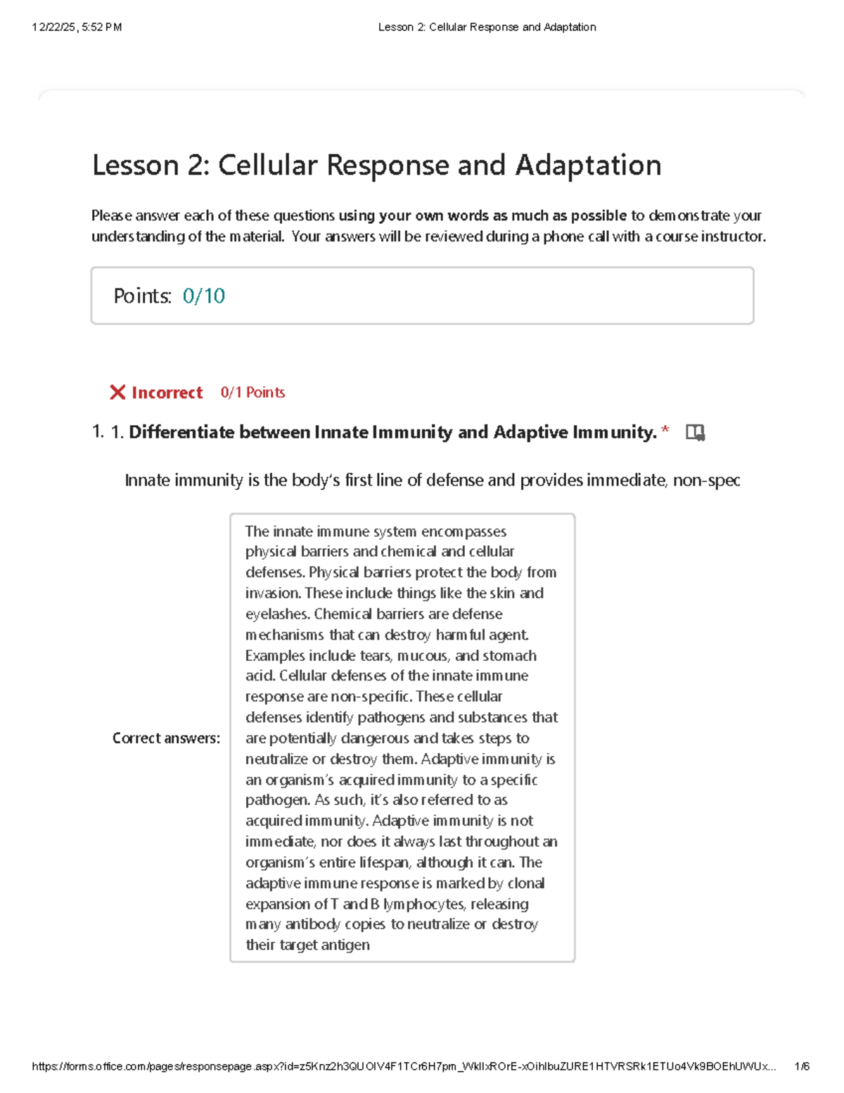 Lesson 2: Cellular Response and Adaptation (BIO 101) - Studocu
